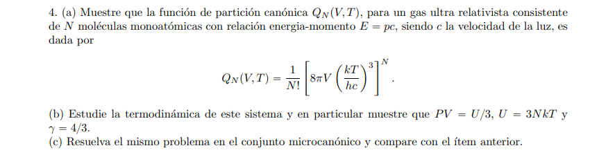 Solved a)show that canonical partition function Qn, for | Chegg.com