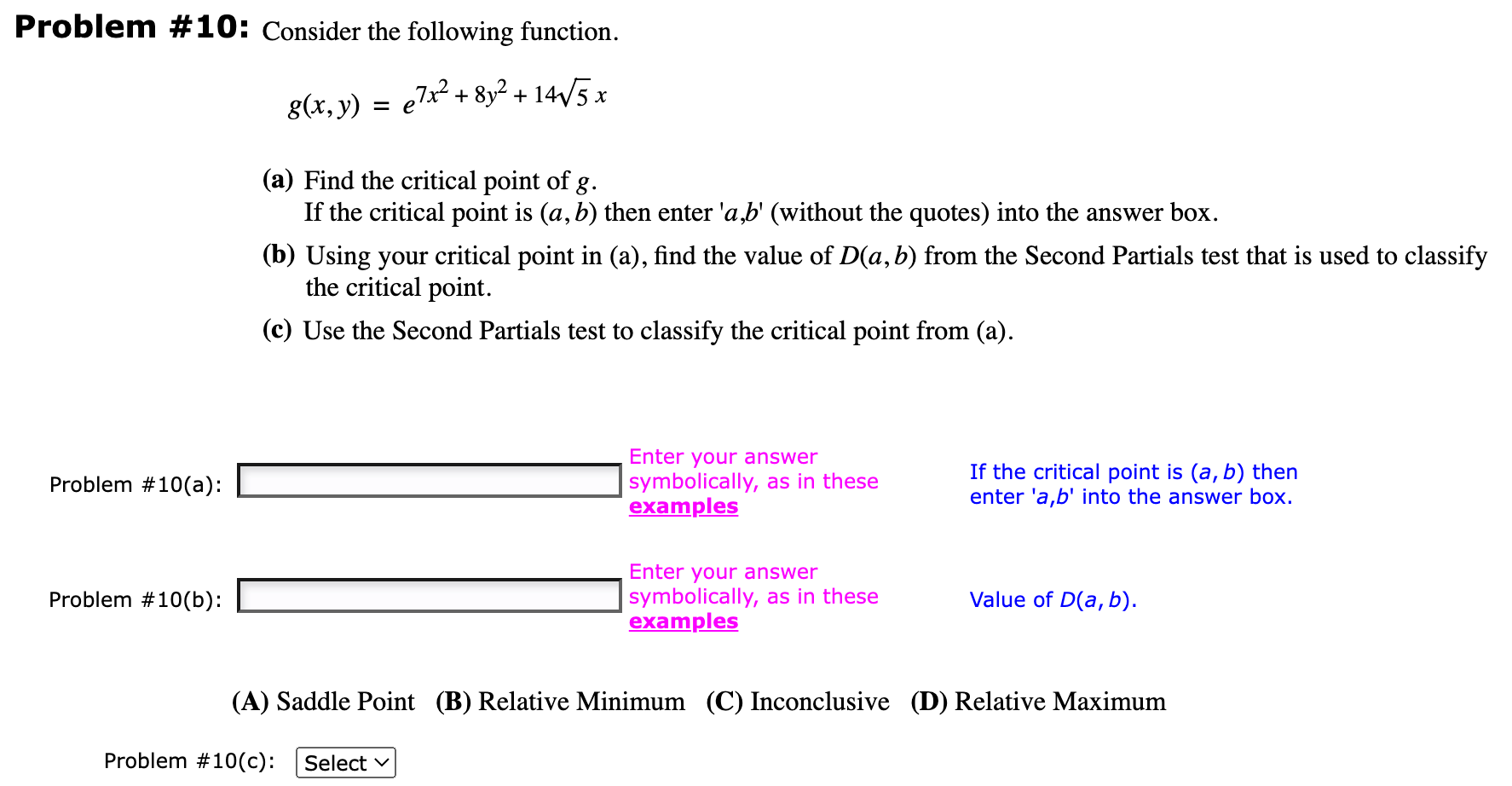 Solved Problem \# 10: Consider the following function. | Chegg.com