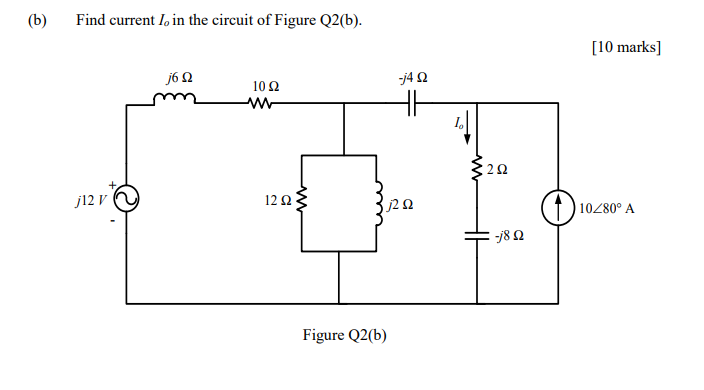 Solved (b) Find current I, in the circuit of Figure Q2(b). | Chegg.com