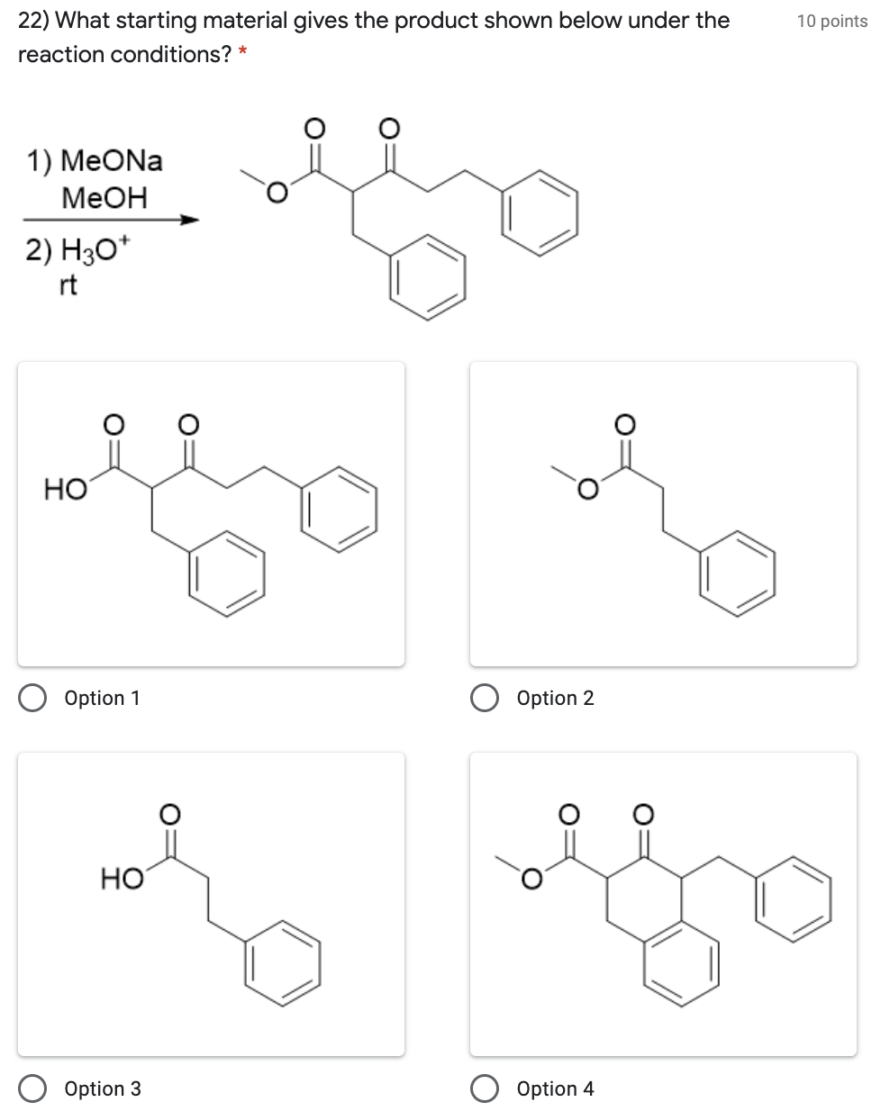 Solved 10 points 22) What starting material gives the | Chegg.com