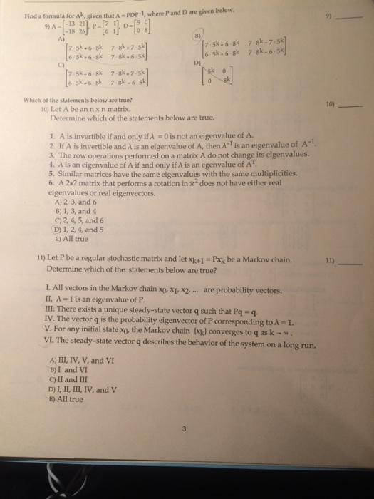 Solved Find a formula for Ak d a formula for Ak, given that | Chegg.com