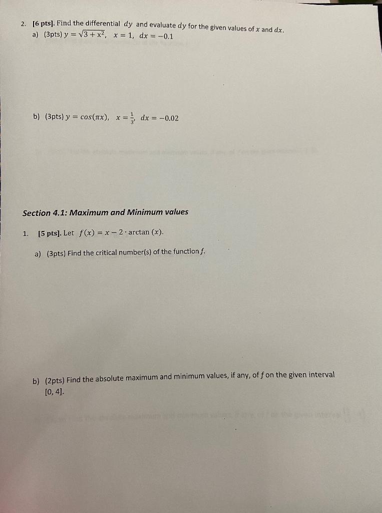 Solved Section 3.10: Linear Approximations and Differentials | Chegg.com