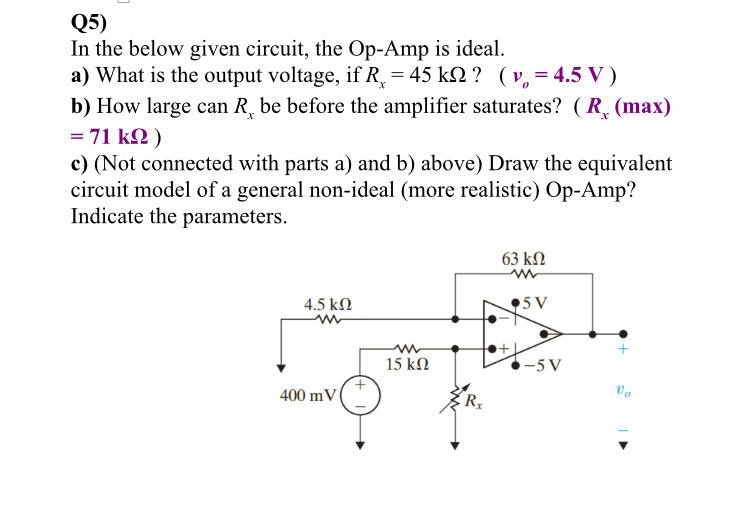 [Solved]: Q1) In the circuit given below, find: a) v= ? wi