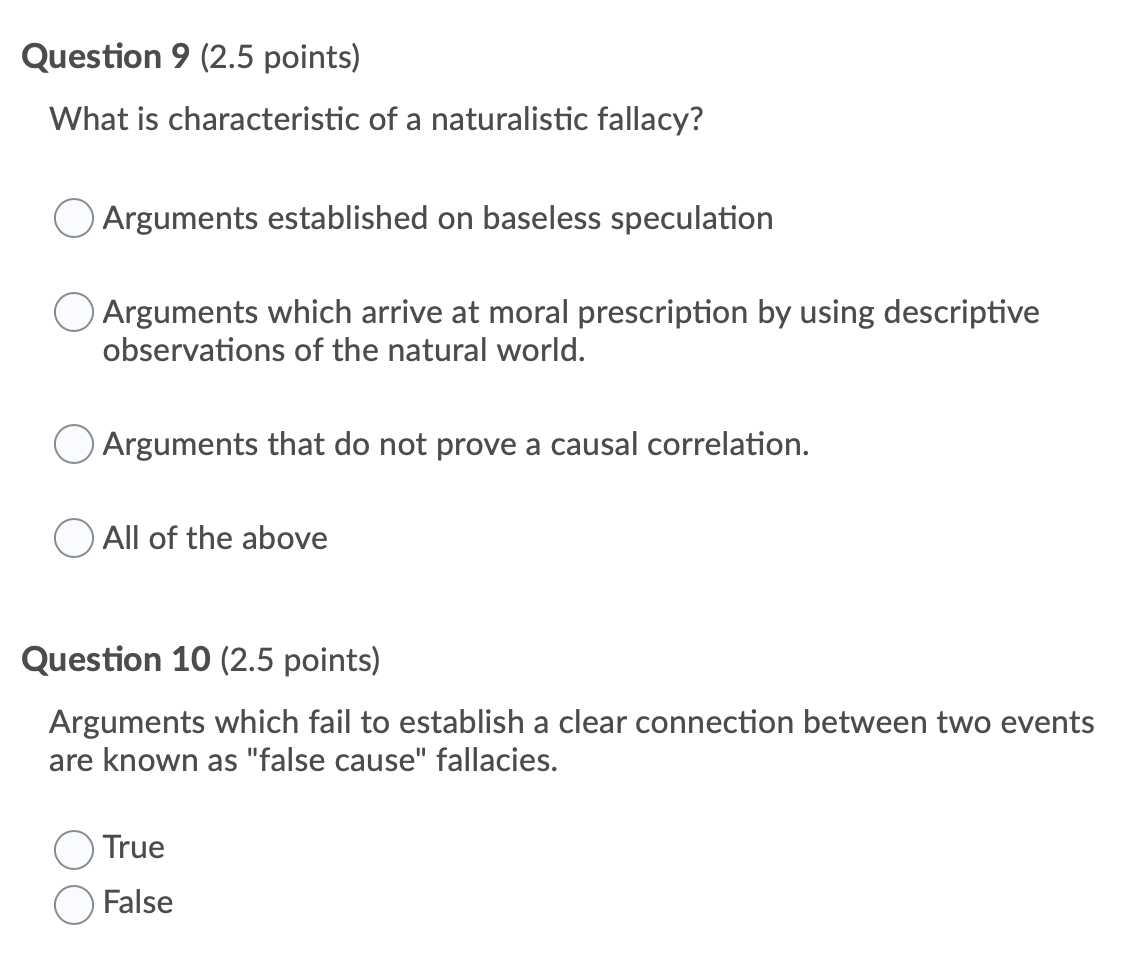 Solved Question 1 (2.5 points) Valid informal arguments use | Chegg.com