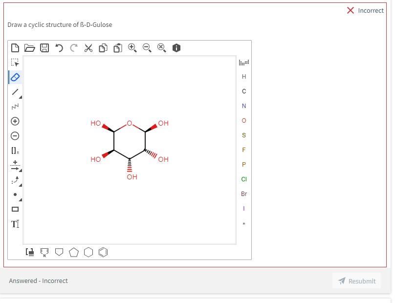 Solved Draw a cyclic structure of B-D-Gulose | Chegg.com