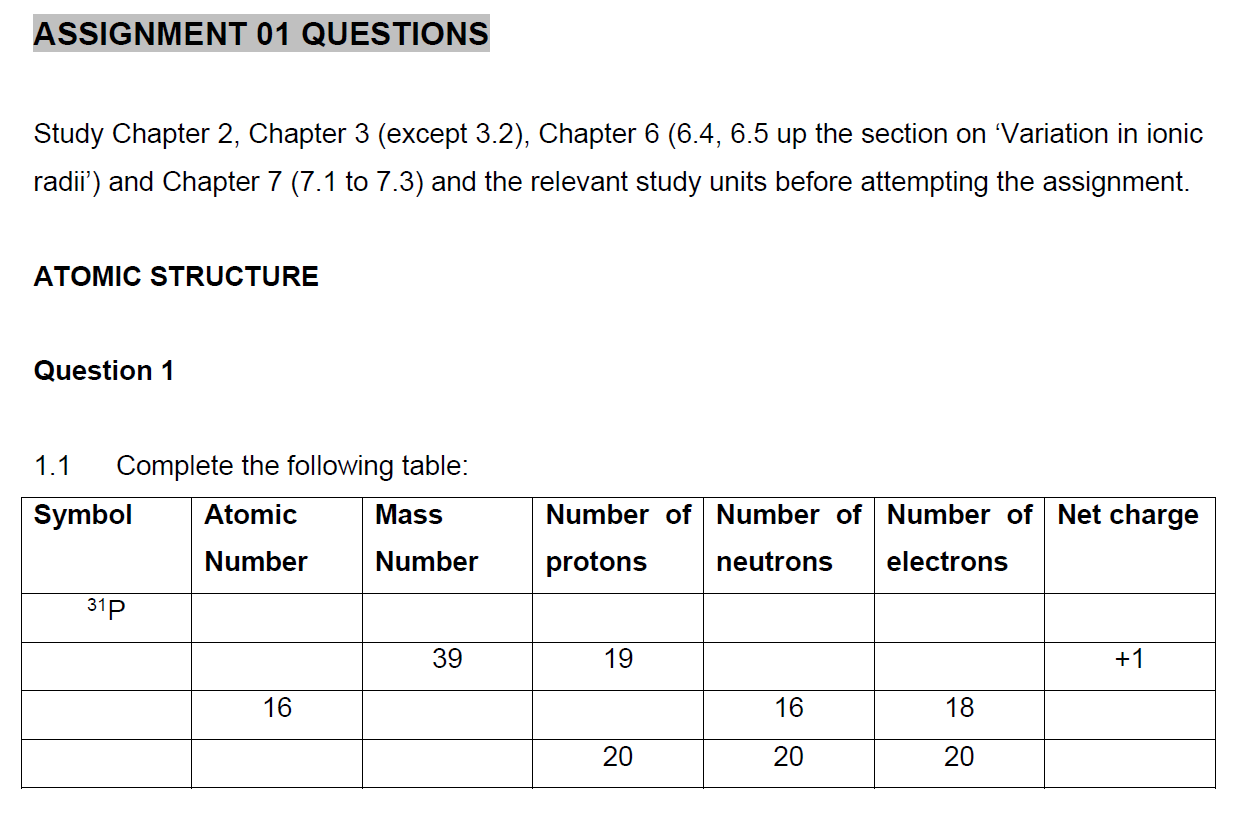 Solved ASSIGNMENT 01 QUESTIONS Study Chapter 2, Chapter 3 | Chegg.com