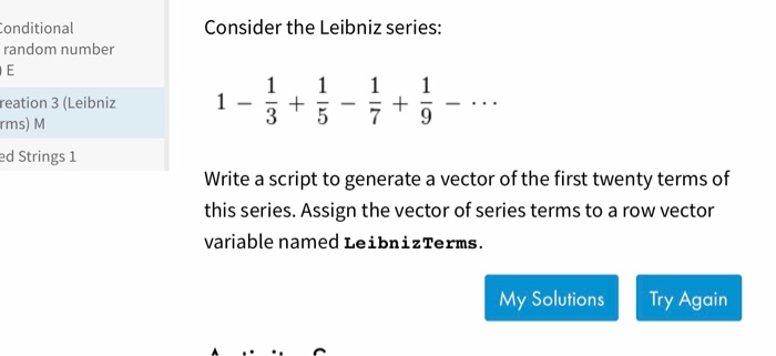 Solved Consider the Leibniz series: 1 - 1/3 + 1/5 - 1/7 + | Chegg.com