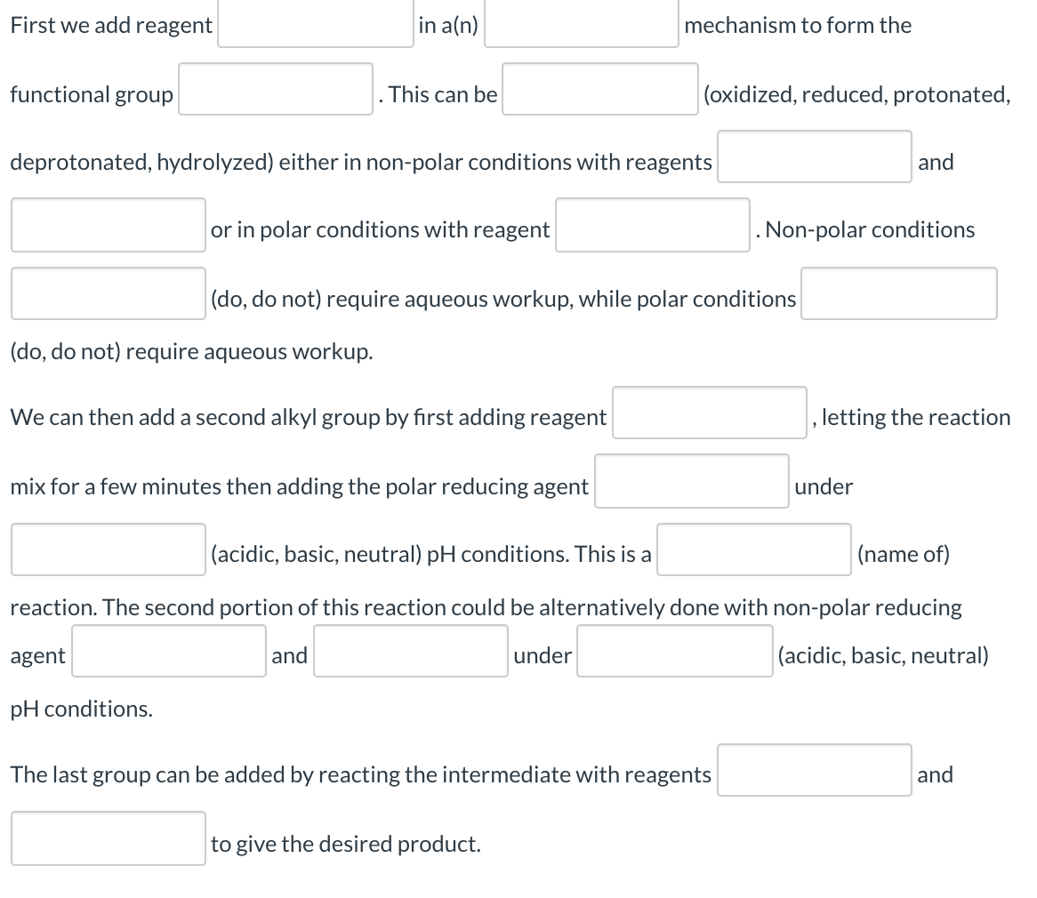Synthesis and Reagent). Fill in the blanks with | Chegg.com