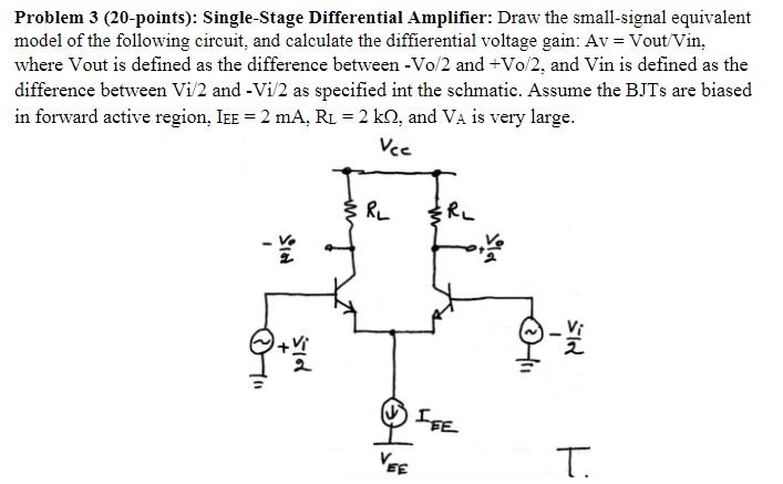 Solved Problem 3 (20-points): Single-Stage Differential | Chegg.com
