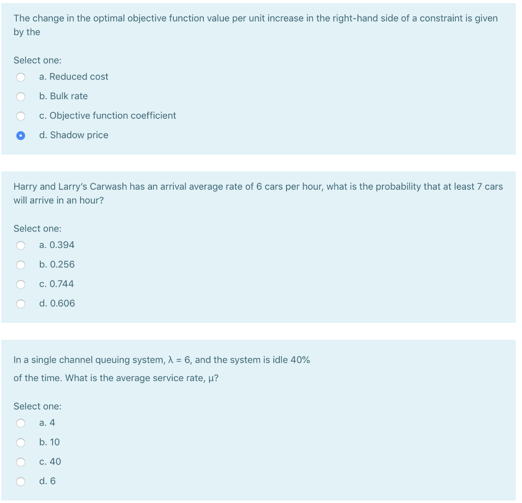 Solved The change in the optimal objective function value | Chegg.com