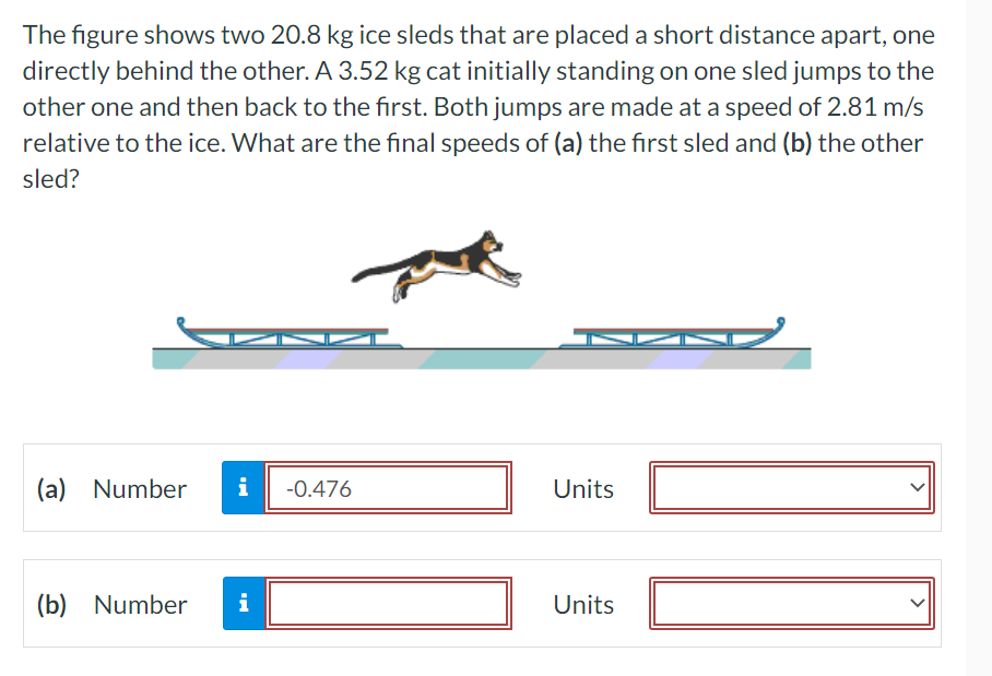 Solved The figure shows two 20.8 kg ice sleds that are | Chegg.com