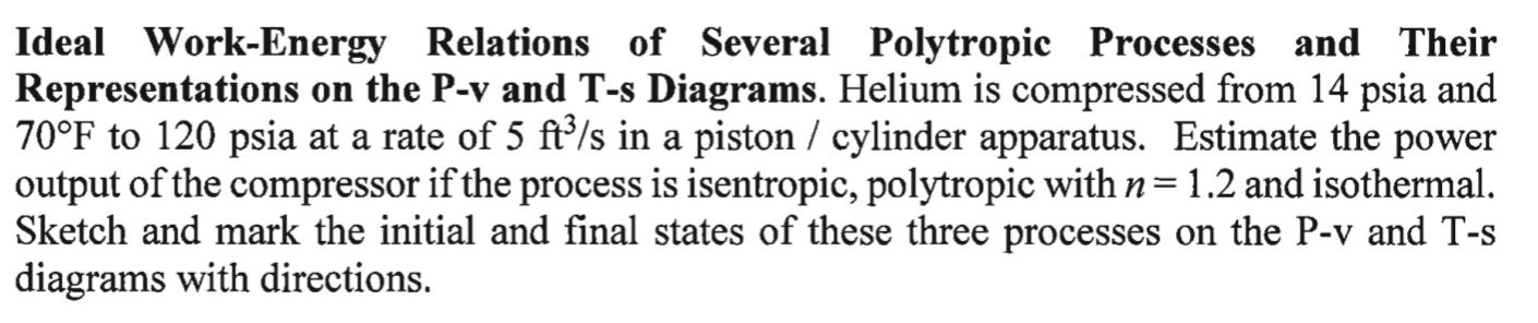 Solved Ideal Work-Energy Relations of Several Polytropic | Chegg.com