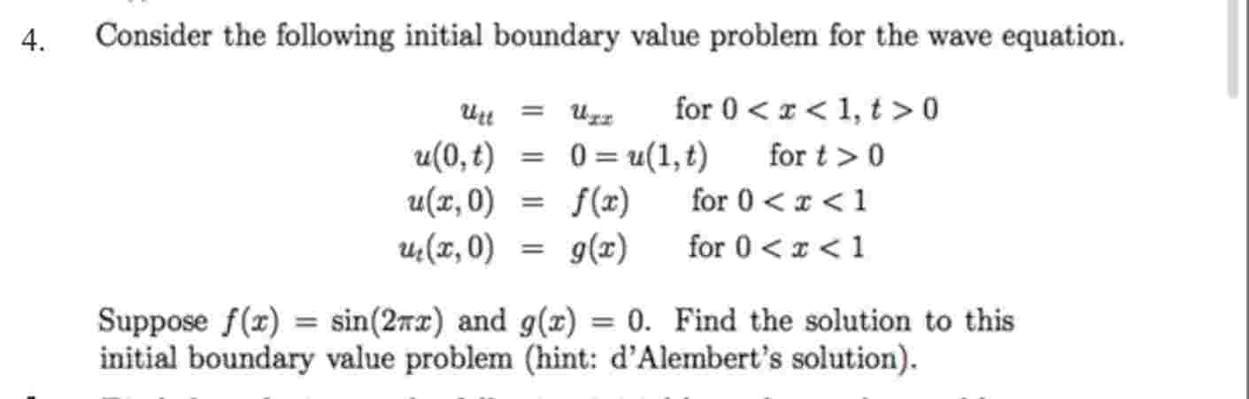 Solved Consider the following initial boundary value problem | Chegg.com