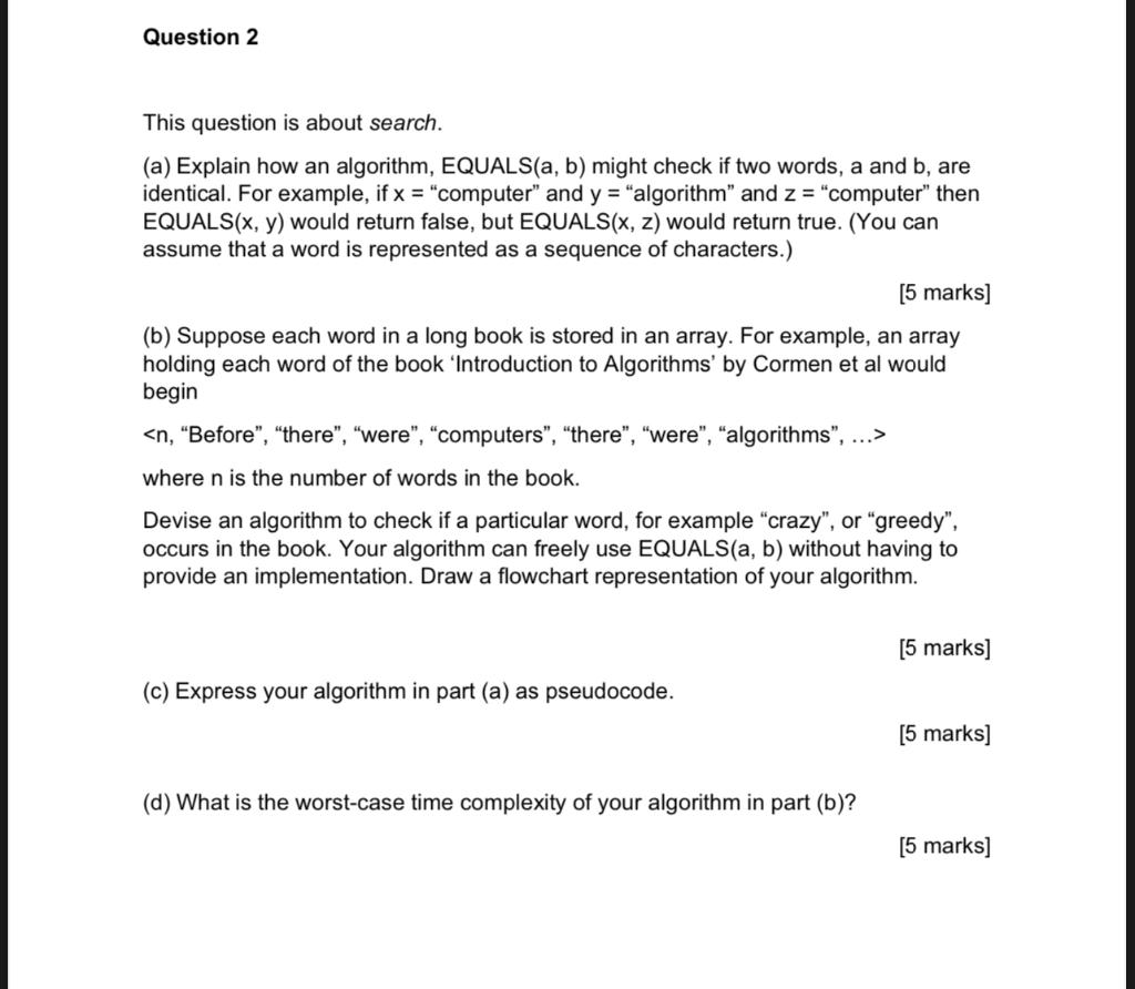 Solved This question is about search. (a) Explain how an | Chegg.com