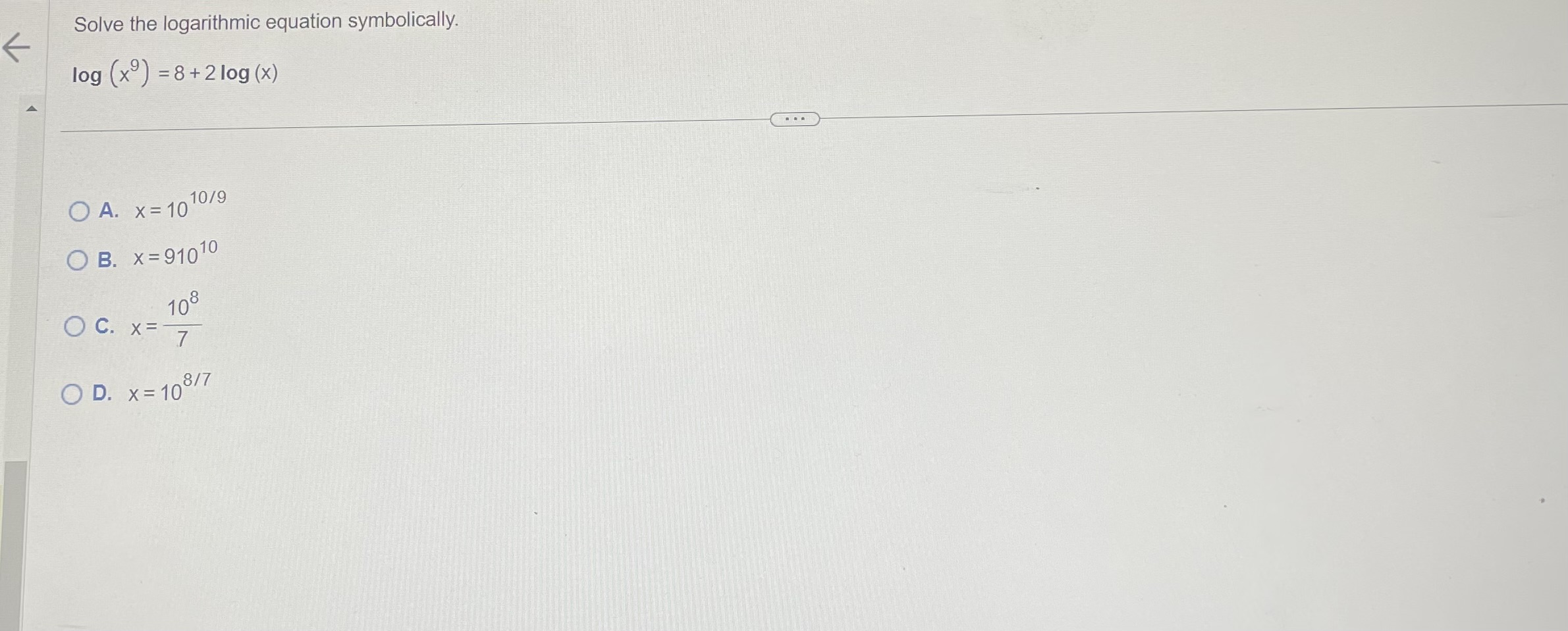 Solved Solve the logarithmic equation symbolically. | Chegg.com