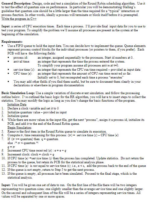 General Description: Design, code and test a | Chegg.com