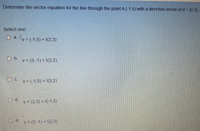 Solved Determine the vector equation for the line through | Chegg.com