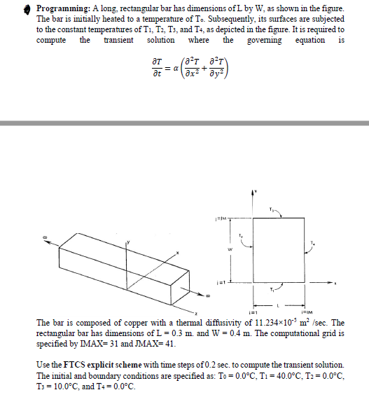 Programming: A long, rectangular bar has dimensions | Chegg.com