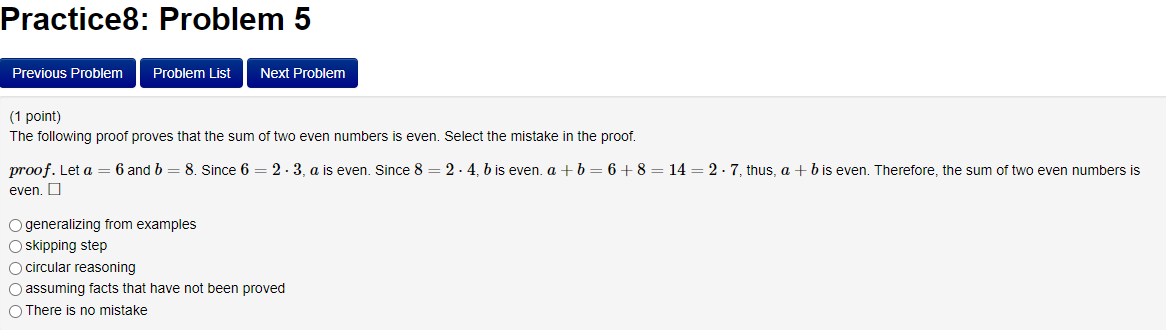 Solved Practice8: Problem 5 Previous Problem Problem List | Chegg.com