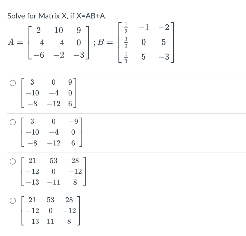 Solved Solve for Matrix x, ﻿if | Chegg.com
