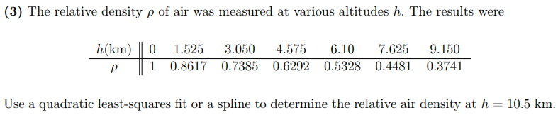 Solved (3) The relative density ρ of air was measured at | Chegg.com