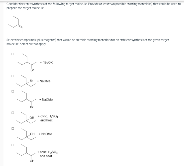 Solved Consider the retrosynthesis of the following target | Chegg.com