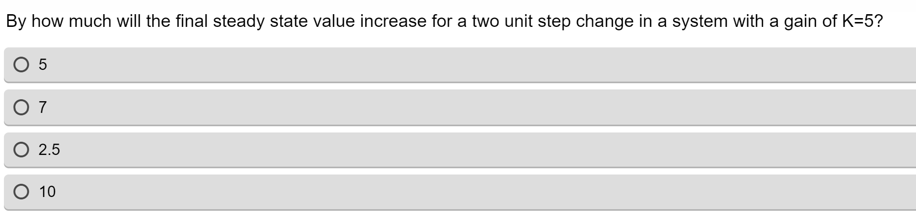 Solved By how much will the final steady state value | Chegg.com