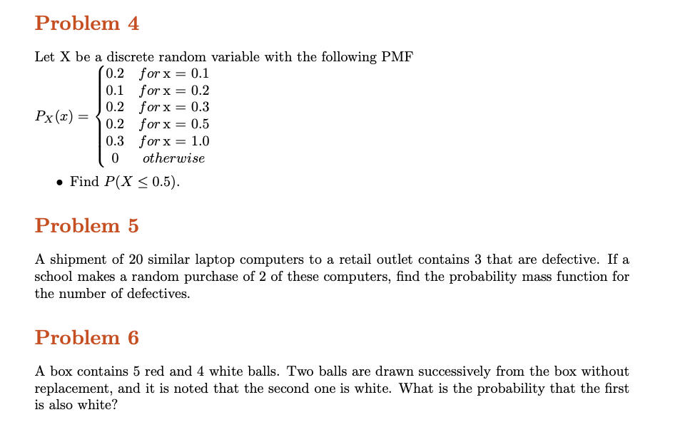 Solved Problem 4 Let X be a discrete random variable with | Chegg.com