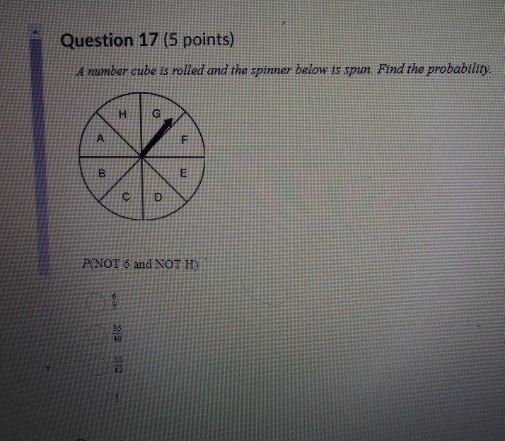 Solved Question 17 (5 points) A number cube is rolled and | Chegg.com