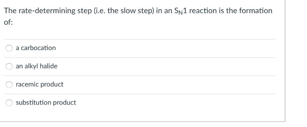Solved The rate law for an SN1 reaction is rate k [RX] [Nu] | Chegg.com