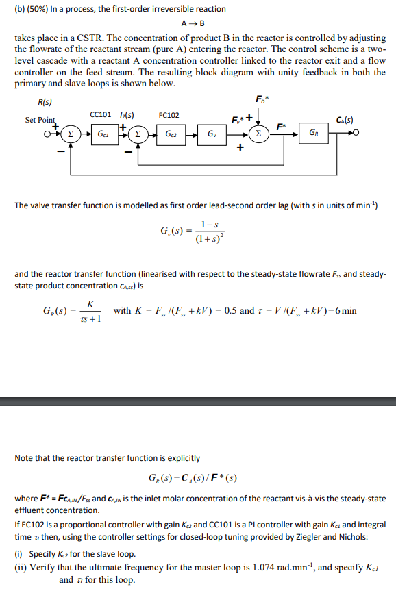 Solved B 50 In A Process The First Order Irreversible