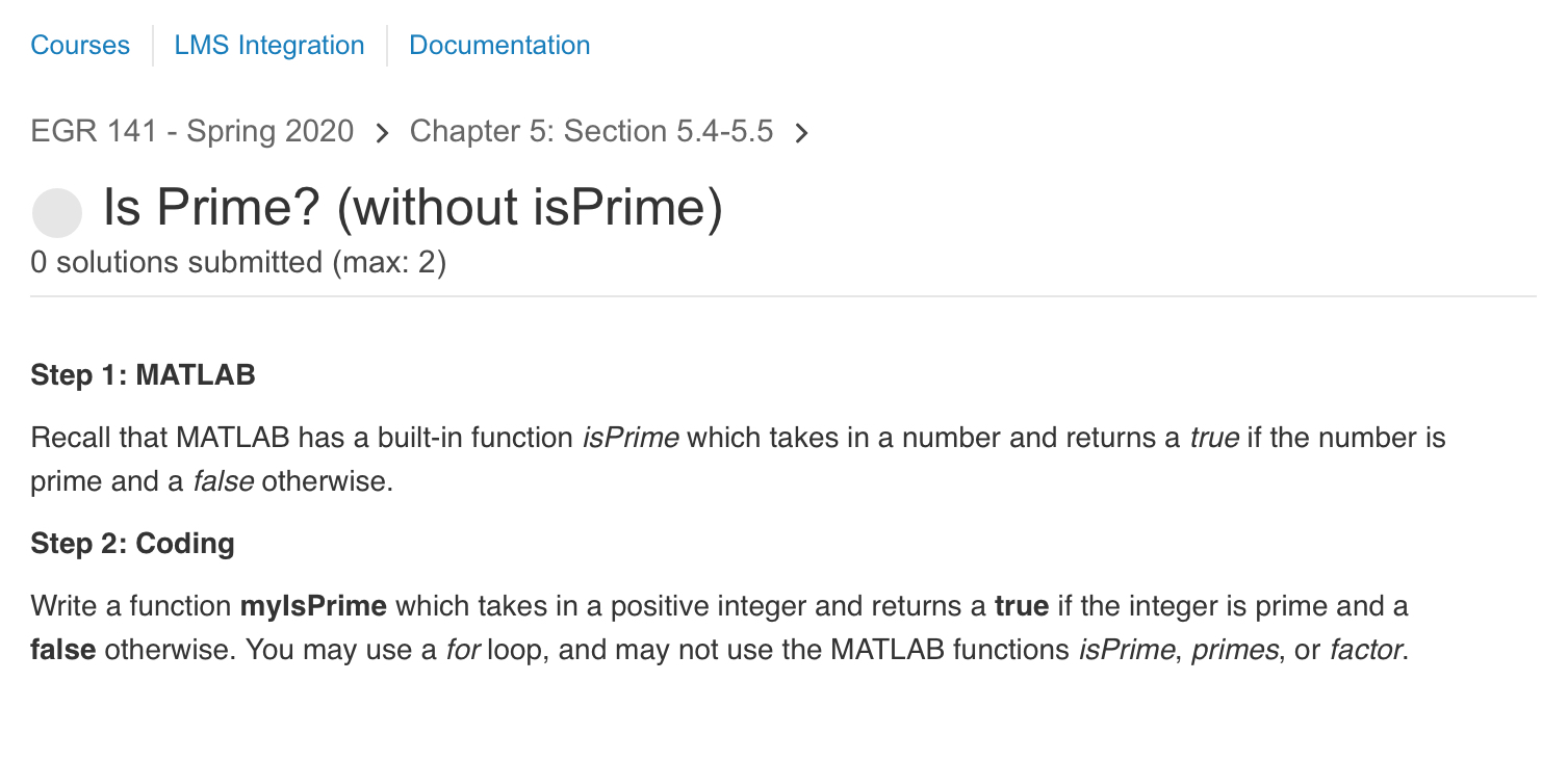 Solved Courses LMS Integration Documentation EGR 141 - | Chegg.com