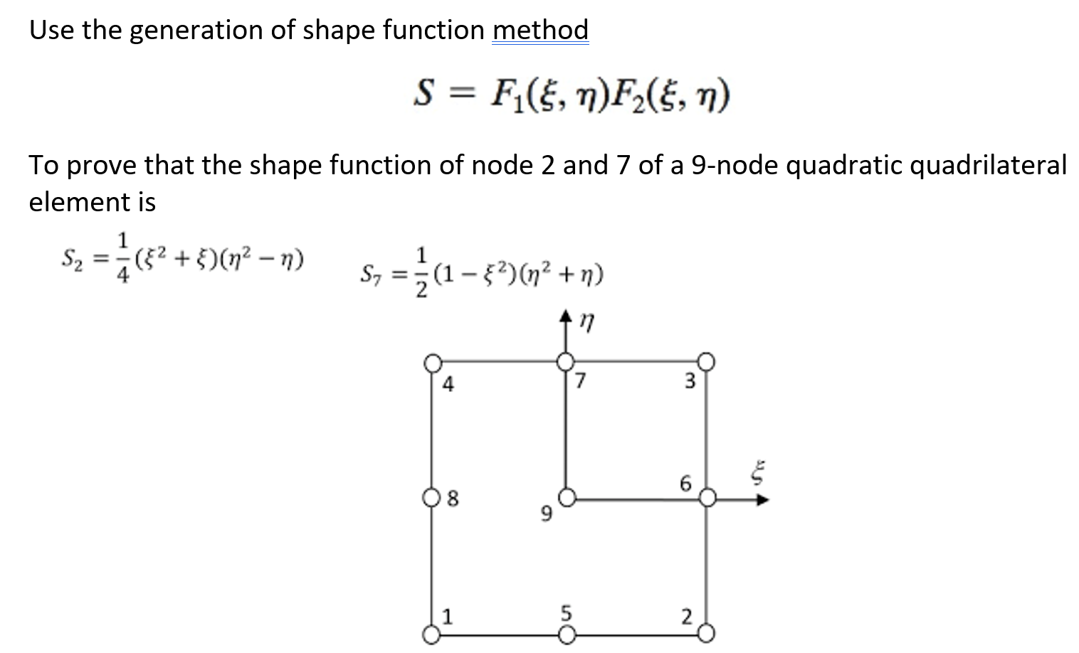 Solved Use the generation of shape function method S = Fi(5, | Chegg.com