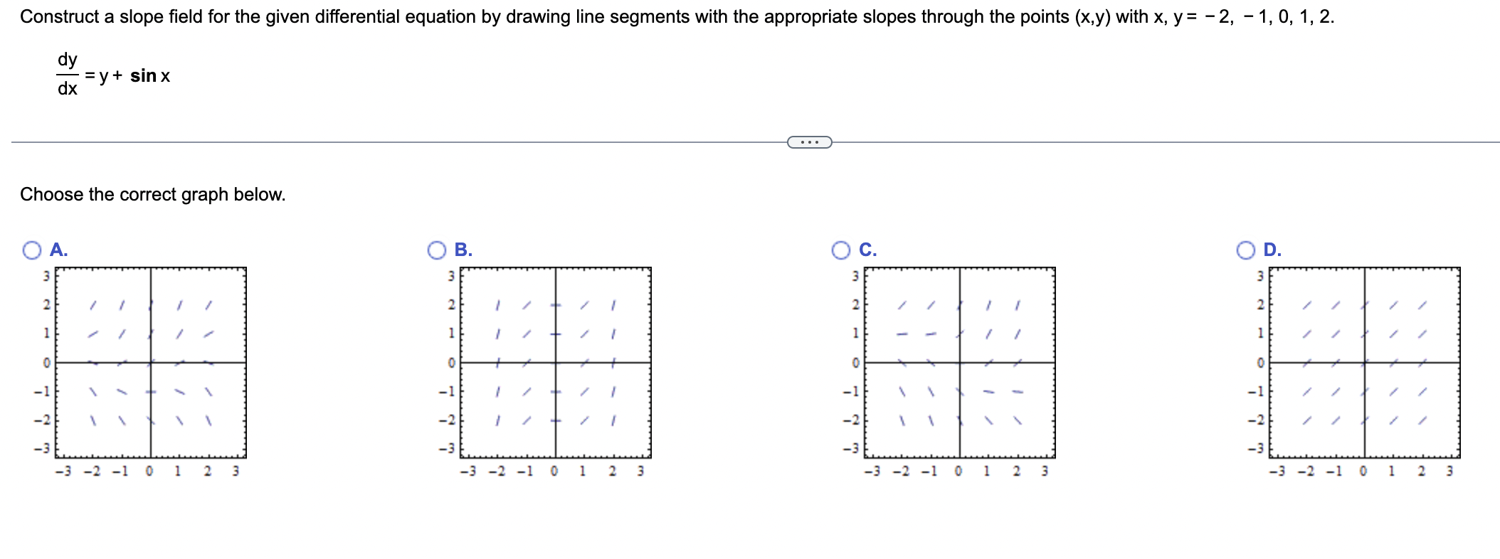 Solved Construct a slope field for the given differential | Chegg.com