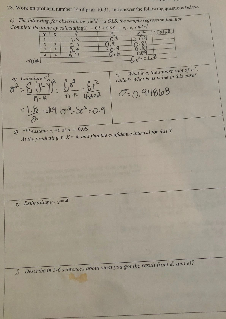 Solved 28. Work on problem number 14 of page 10-31, and | Chegg.com