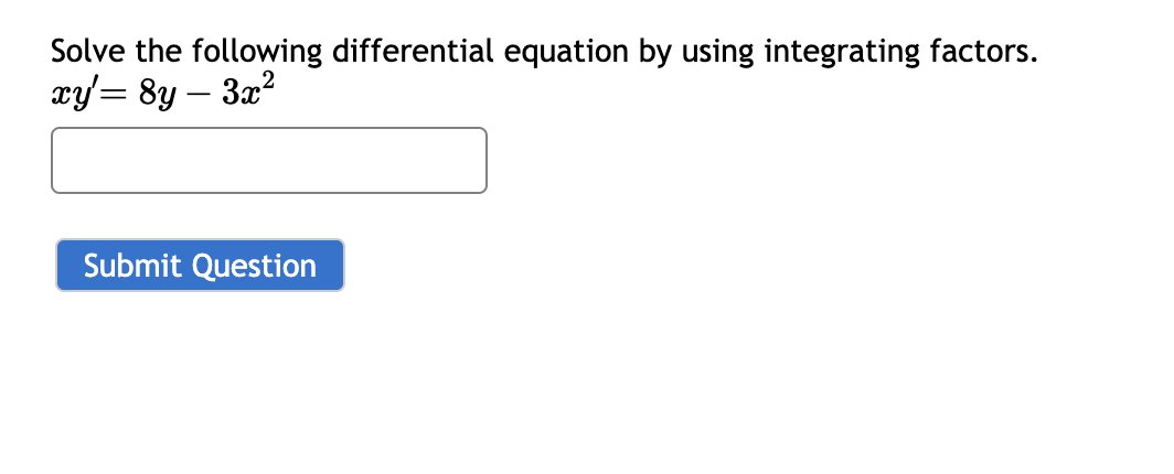 Solved Solve the following differential equation by using | Chegg.com