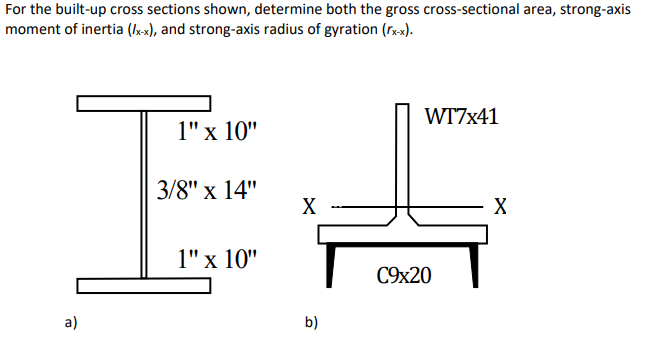 Solved For the built-up cross sections shown, determine both | Chegg.com