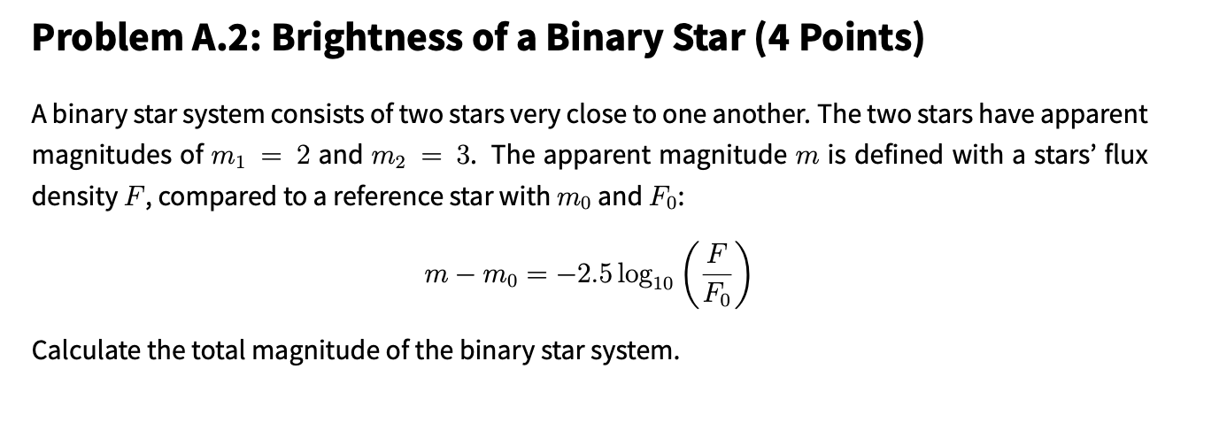Solved A binary star system consists of two stars very close | Chegg.com