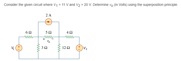 Solved Consider the given circuit where V1 = 11 V and V2 = | Chegg.com