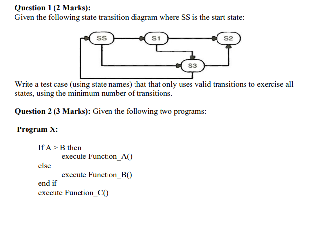 Solved Question 1 (2 Marks): Given the following state | Chegg.com