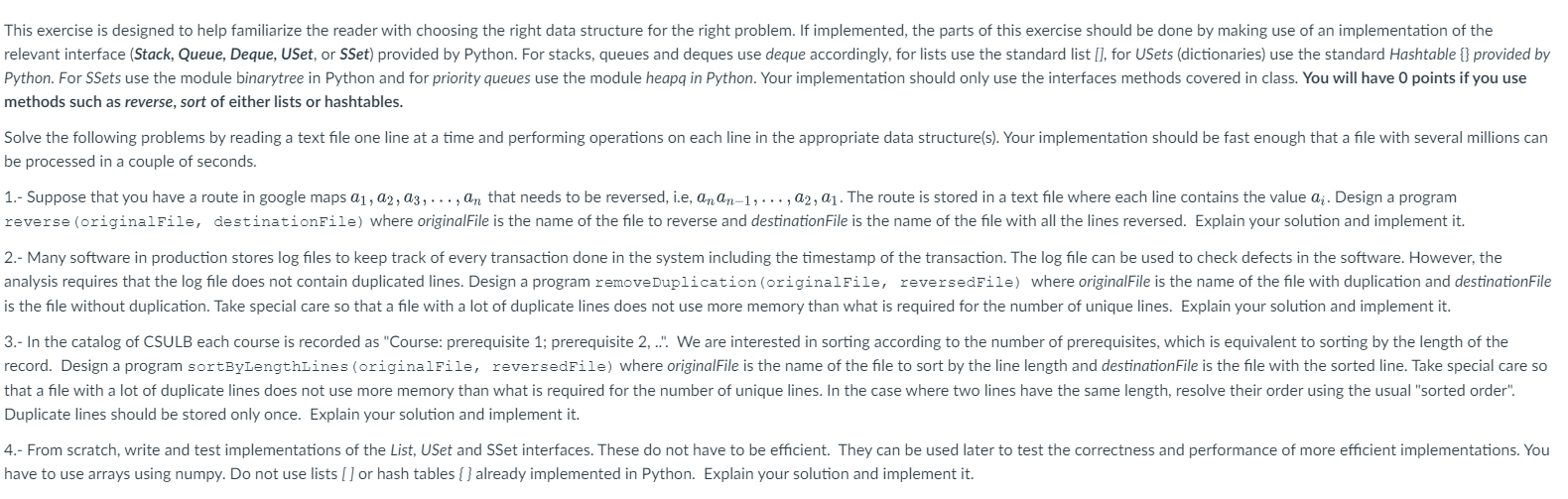 Solved nethods such as reverse, sort of either lists or | Chegg.com