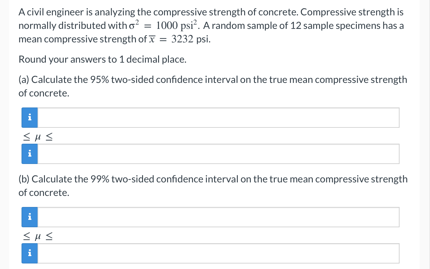 Solved A civil engineer is analyzing the compressive | Chegg.com
