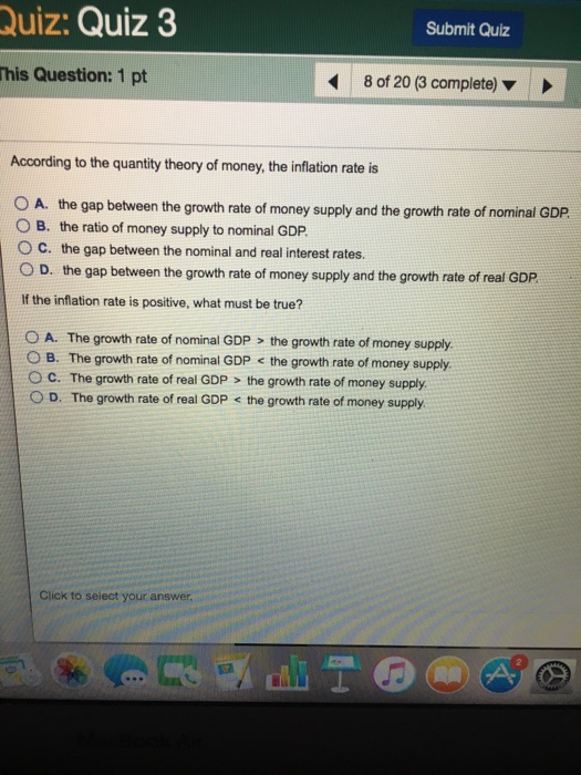 Solved According to the quantity theory of money, the | Chegg.com