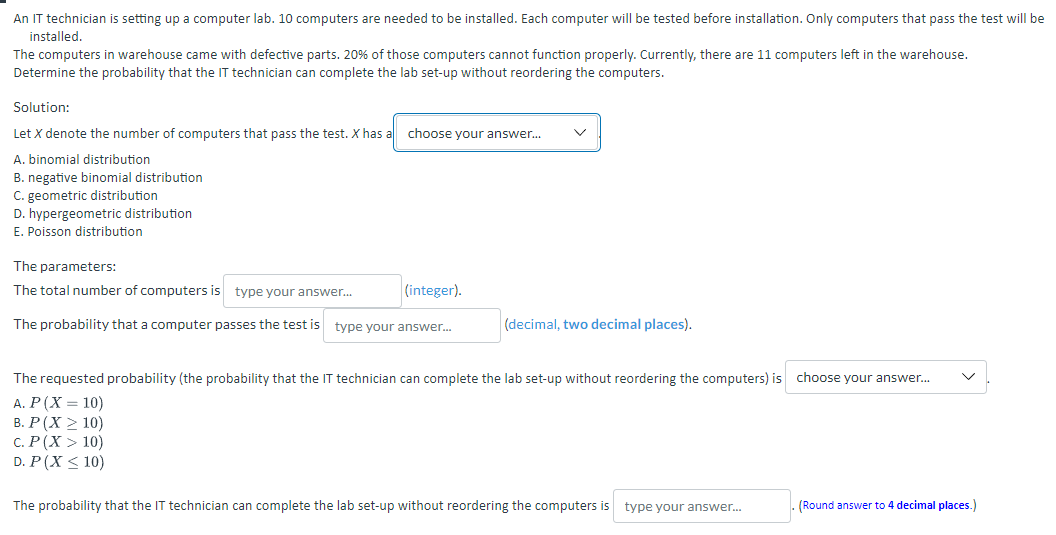 Solved An IT technician is setting up a computer lab. 10 | Chegg.com