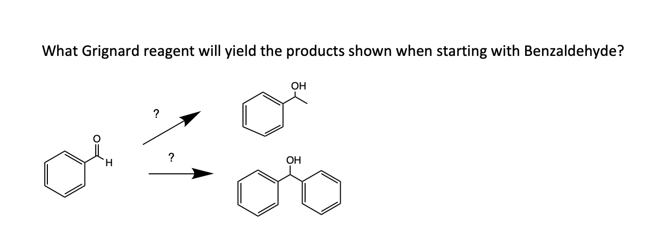 Solved What Grignard reagent will yield the products shown | Chegg.com