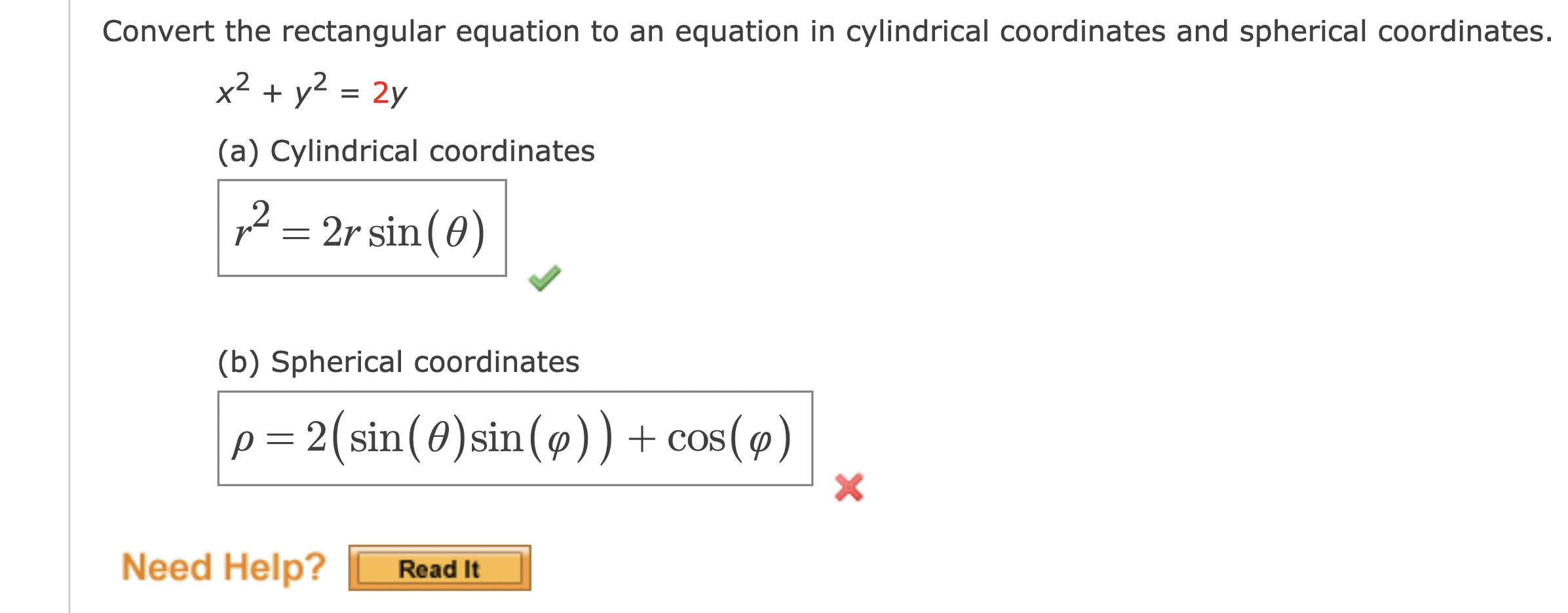 Solved Convert the rectangular equation to an equation in | Chegg.com