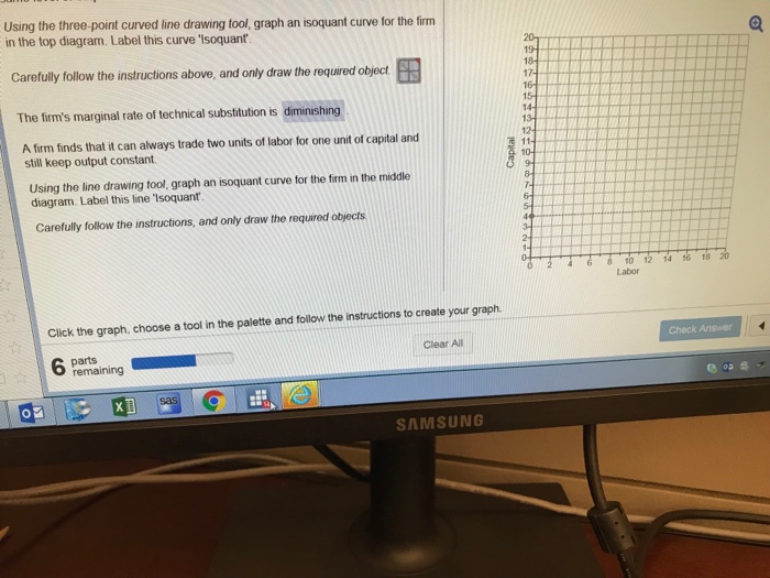 Solved Using the three-point curved line drawing tool, graph | Chegg.com