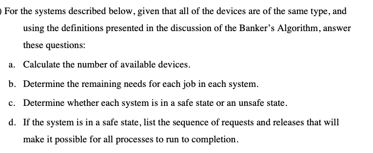 Solved For the systems described below, given that all of | Chegg.com