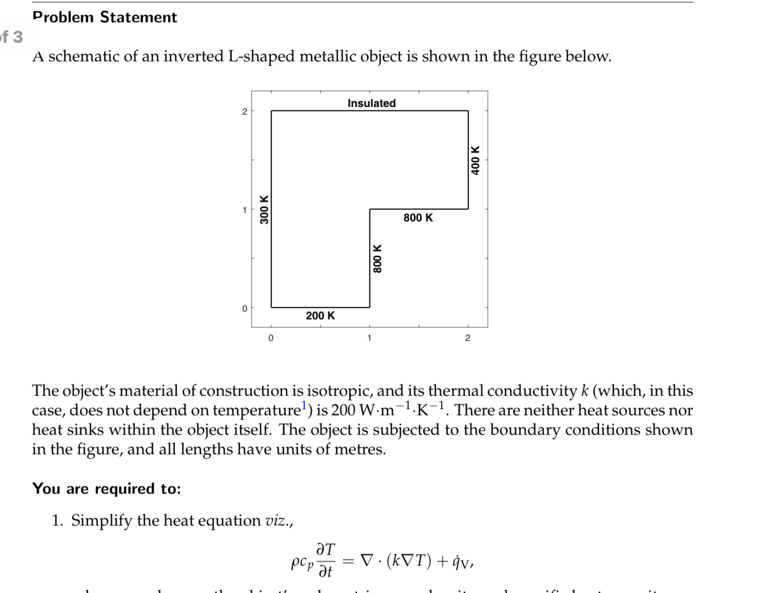 Problem Statement A schematic of an inverted L-shaped | Chegg.com