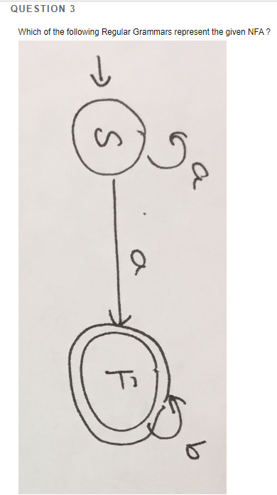 Solved QUESTION 3 Which of the following Regular Grammars | Chegg.com
